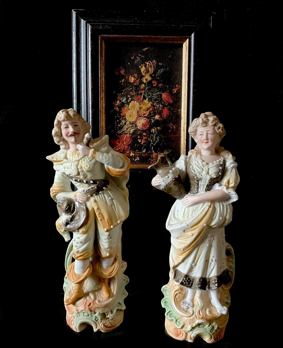 Thuringia Porcelain Pairs of Cavalier & Lady Biscuit Figurine Porcelain ...