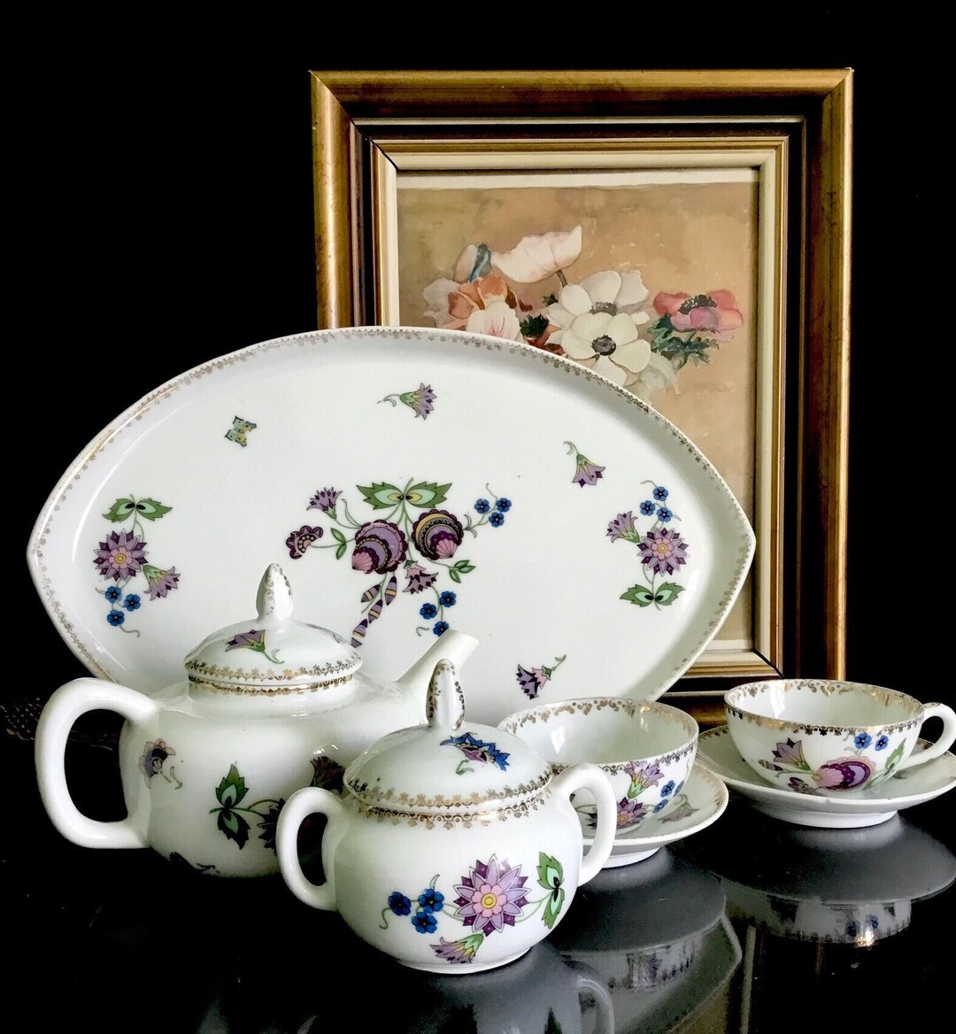 Erdmann Schlegelmilch Porcelain Antique Miniature Floral Tea Set - Etsy