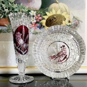 Crystal Vintage Hofbauer Red Bird Crystal - Etsy
