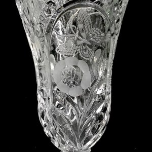 Italian Crystal Beautiful Crystal Vase With Decoration of - Etsy