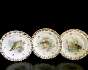 Limoges Fish Plates | Etsy