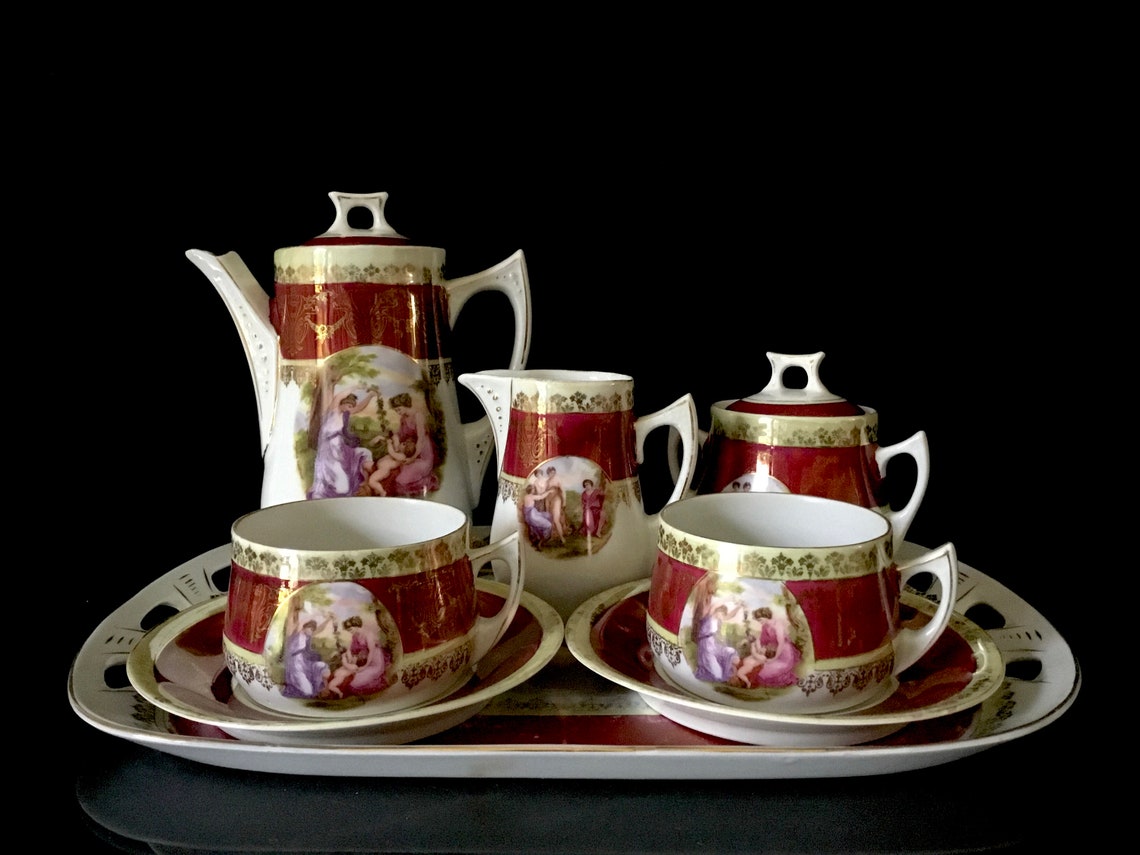 Bohemia Porcelain Antique Tea Set Tete-a-tete Porcelain. | Etsy