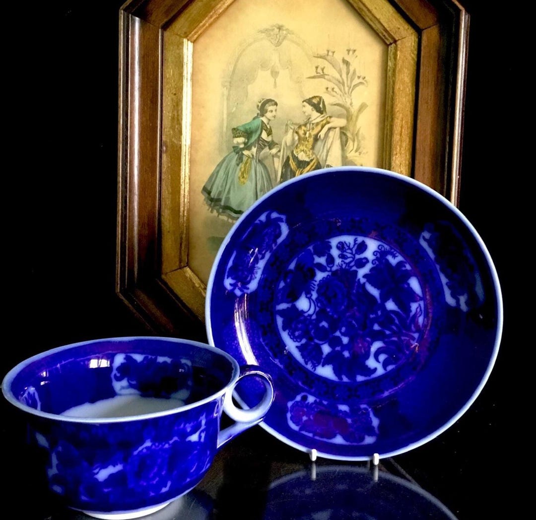 Petrus Regout Maastricht Ceramic Antique Large Soup Cup With Blue ...
