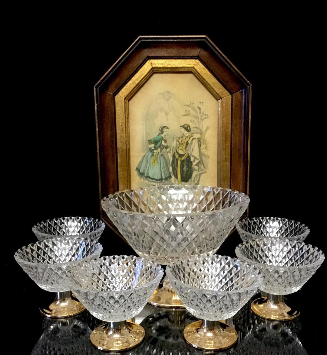 Italian Crystal Vintage Set of Large Bowl Made in Italy BY Decor ...