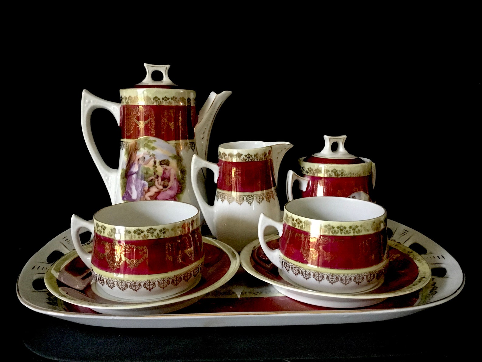 Bohemia Porcelain Antique Tea Set Tete-a-tete Porcelain. | Etsy