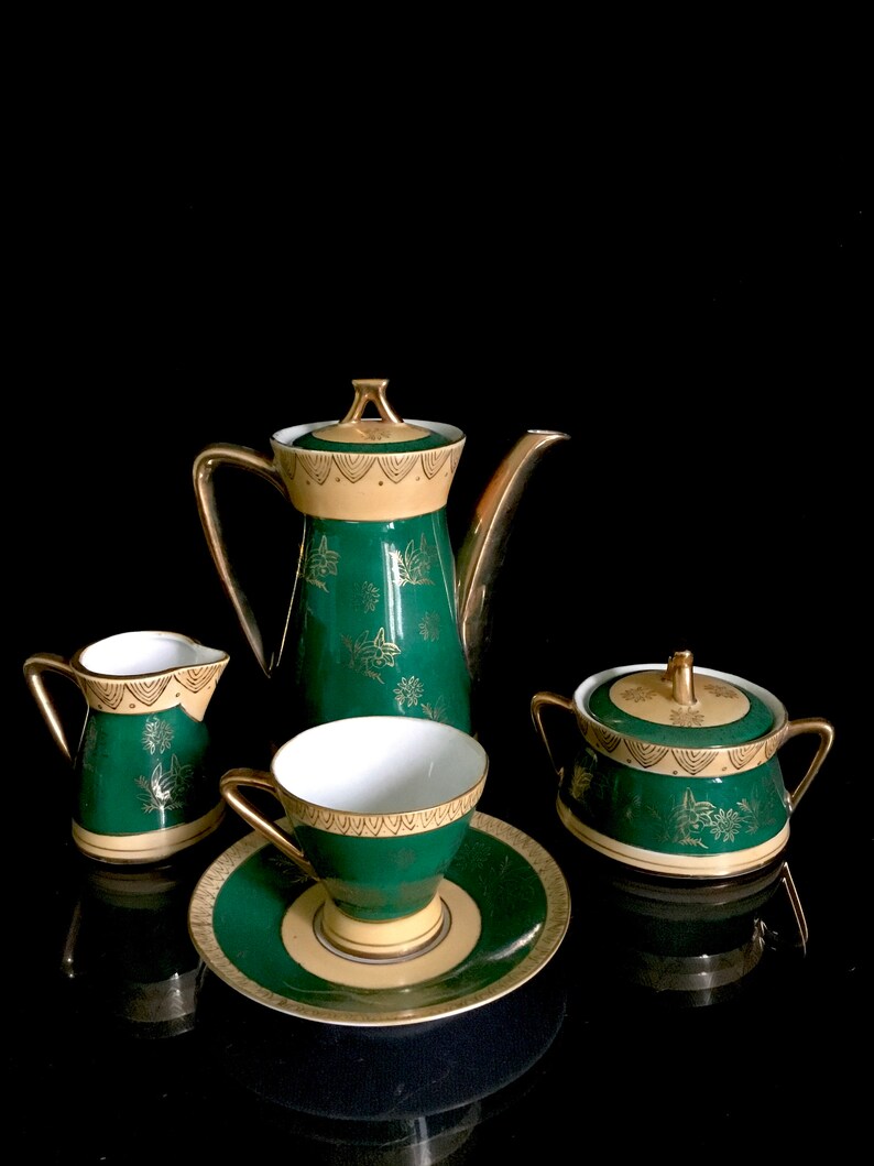 German Porcelain Antique Romantic Tea Set . Art Deco | Etsy