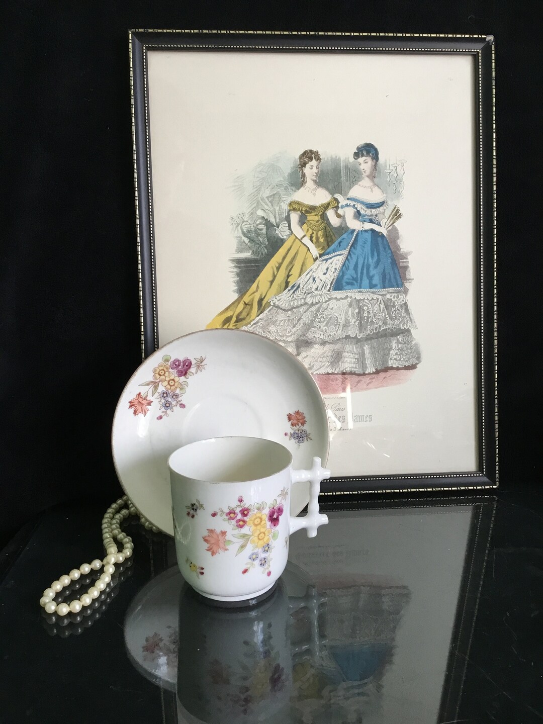 French Porcelain Antique Floral Tea Cup. Rare - Etsy
