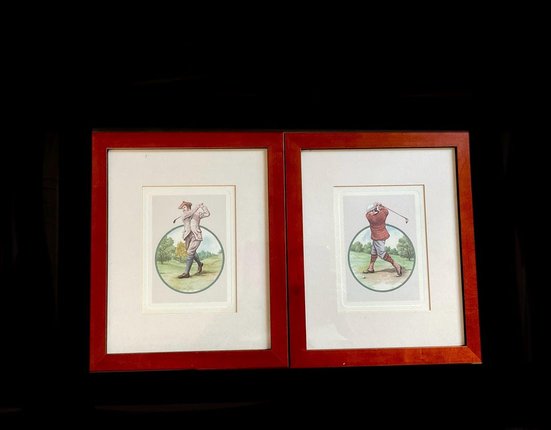 Vintage Italian Laura Rigo Golf Print Wood Framed - Etsy