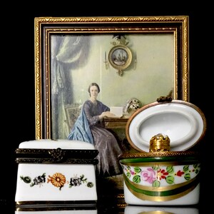 Limoges Porcelain Floral Miniature Trinket Box With Perfume Bottle - Etsy