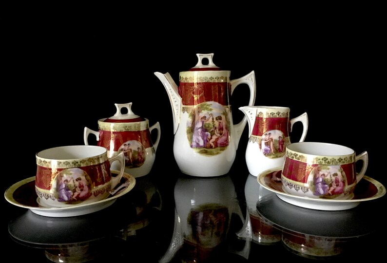Bohemia Porcelain Antique Tea Set Tete-a-tete Porcelain. | Etsy