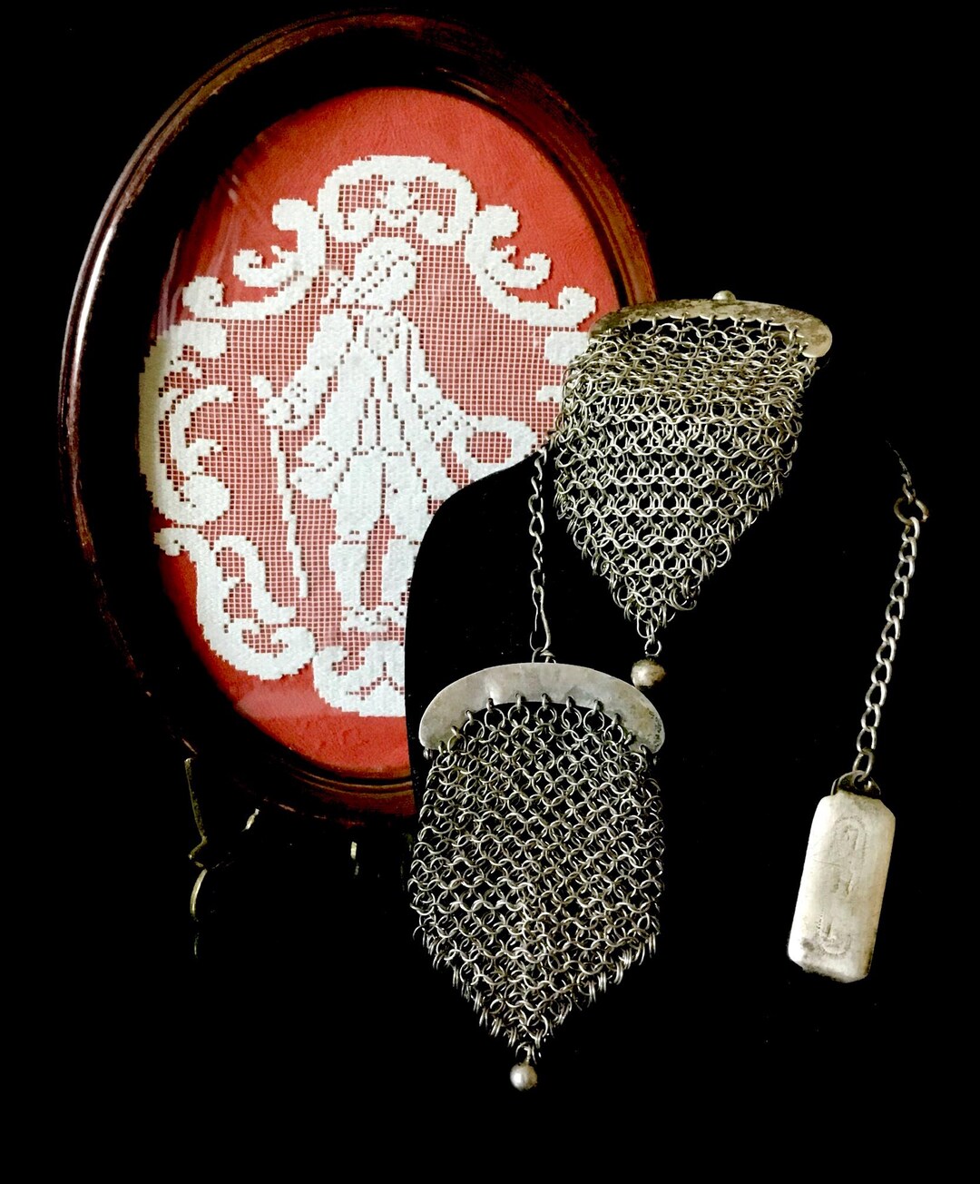 Coin Purse Metal With Chatelaine Mesh Chain, Mesh Purse Coin - Etsy