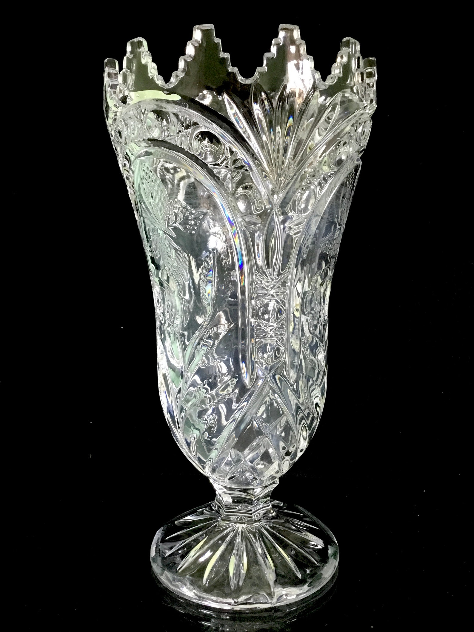 Italian Crystal Beautiful Crystal Vase With Decoration of | Etsy