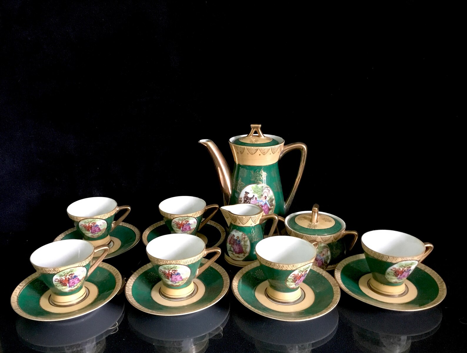 German Porcelain Antique Romantic Tea Set . Art Deco | Etsy