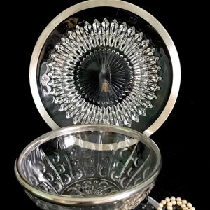 Crystal Vase Bowl Plate With Silver Edges - Etsy