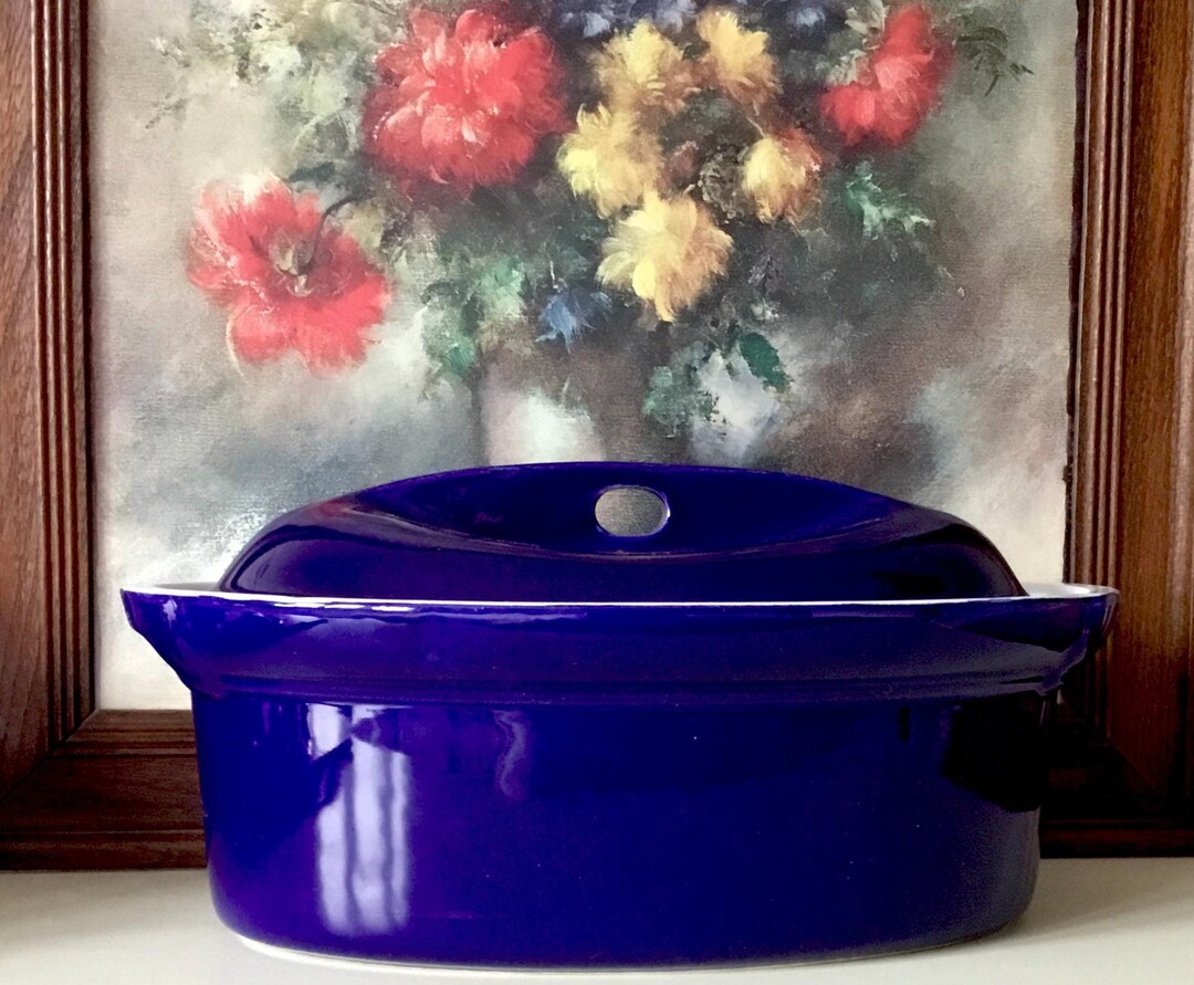 Emile Henry French Ceramic Antique Casserole Dish W/lid in Cobalt in ...