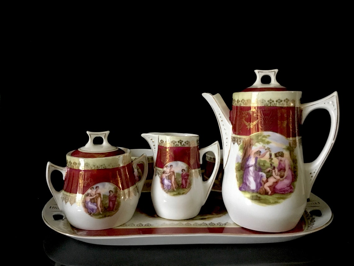 Bohemia Porcelain Antique Tea Set Tete-a-tete Porcelain. | Etsy