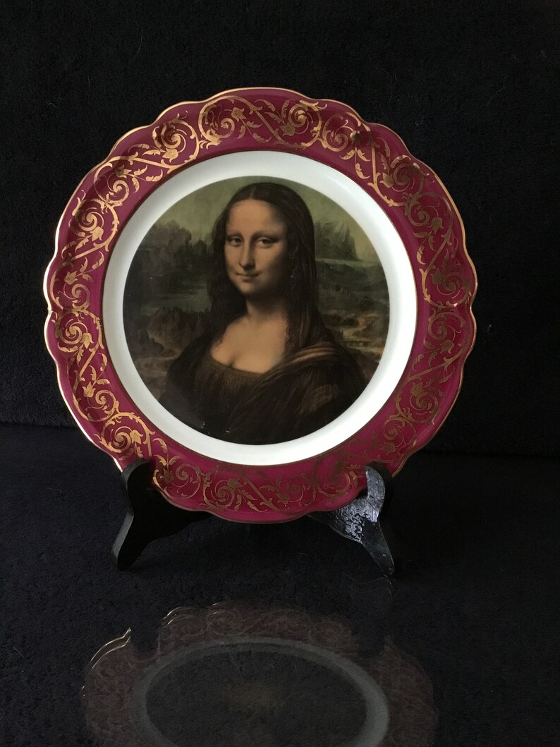 Limoges porcelain antique plate Mona Lisa. Rare | Etsy