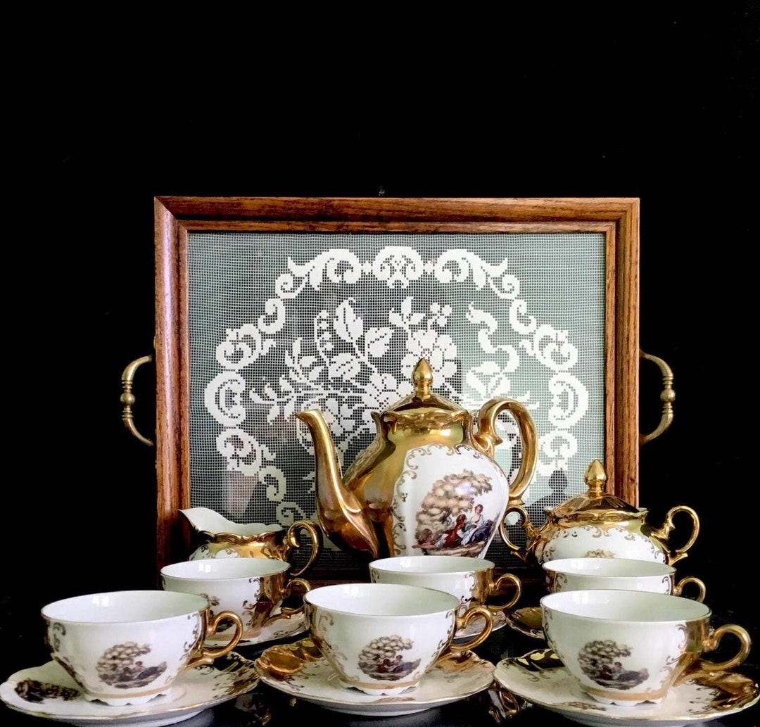 Italian Porcelain Vintage Romantic Tea Set. Rare - Etsy