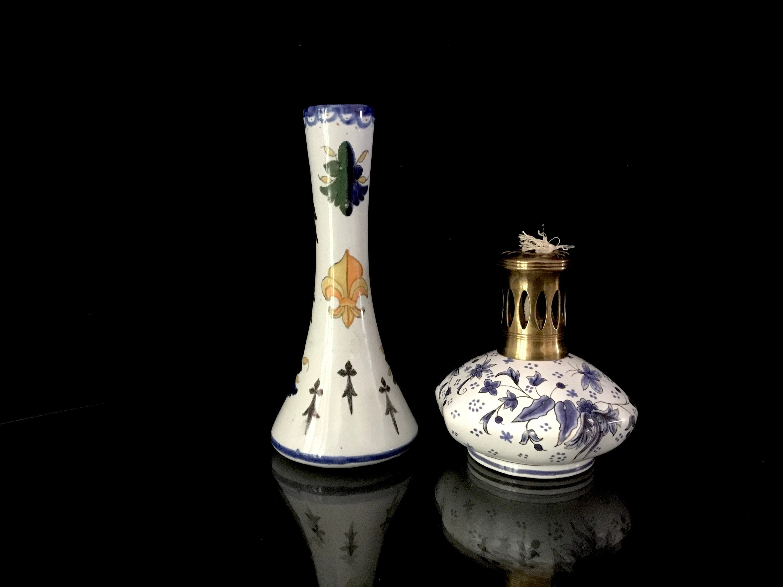 Faience porcelain Quimper porcelain smell lamp. | Etsy