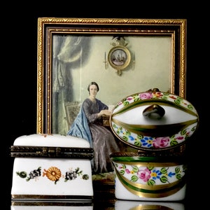 Limoges Porcelain Floral Miniature Trinket Box With Perfume Bottle - Etsy