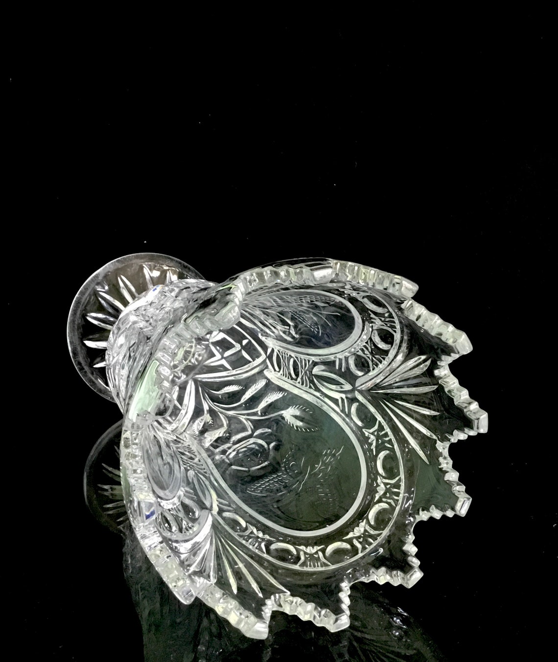 Italian Crystal Beautiful Crystal Vase With Decoration of | Etsy