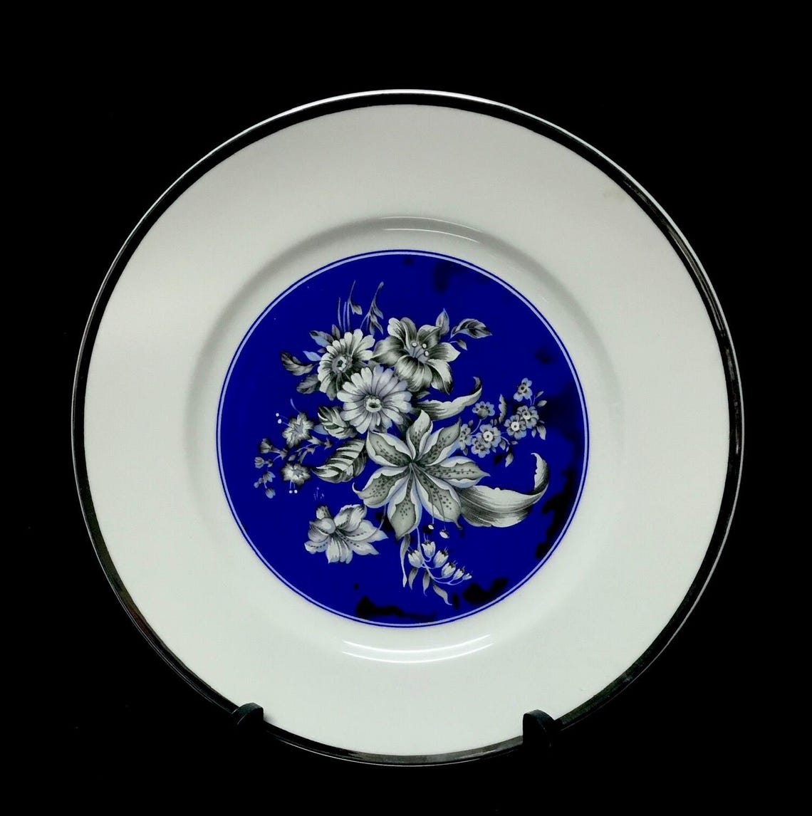 La S. Marco Italian Floral Cake Plate With Silverplate Knife and Cake ...