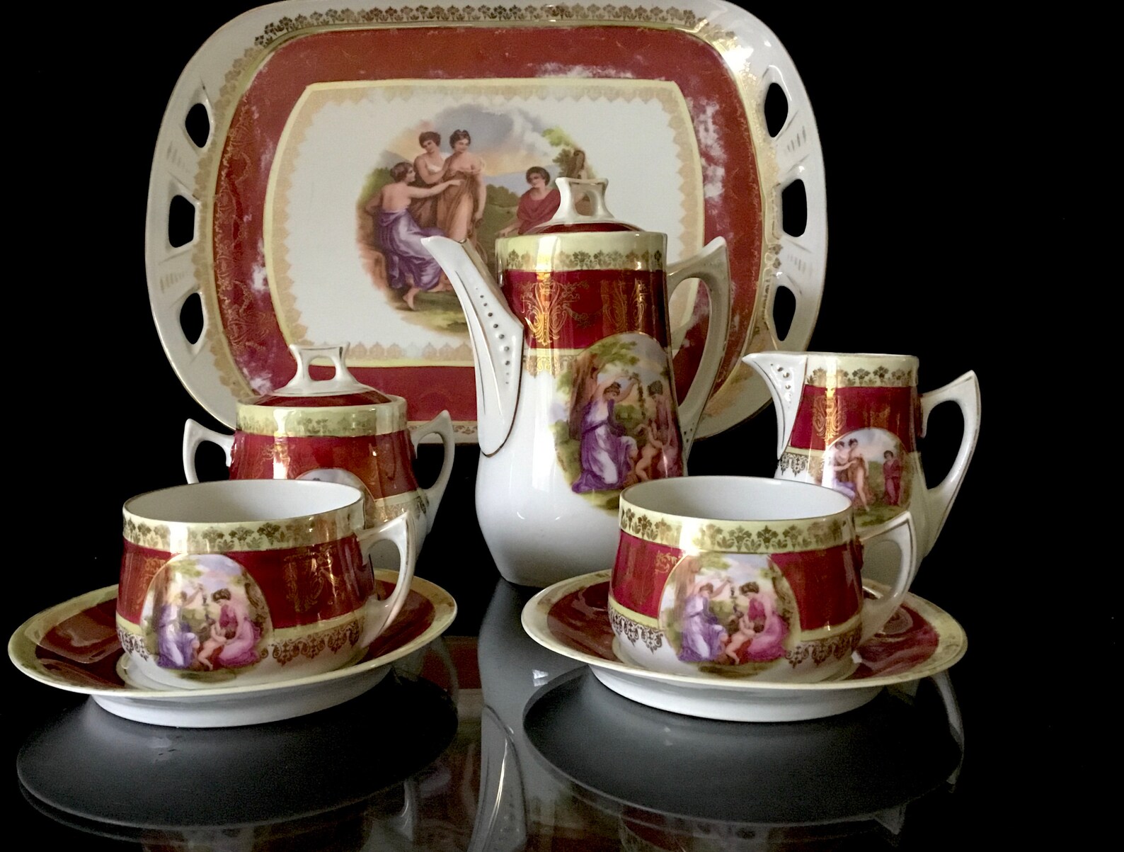 Bohemia Porcelain Antique Tea Set Tete-a-tete Porcelain. | Etsy