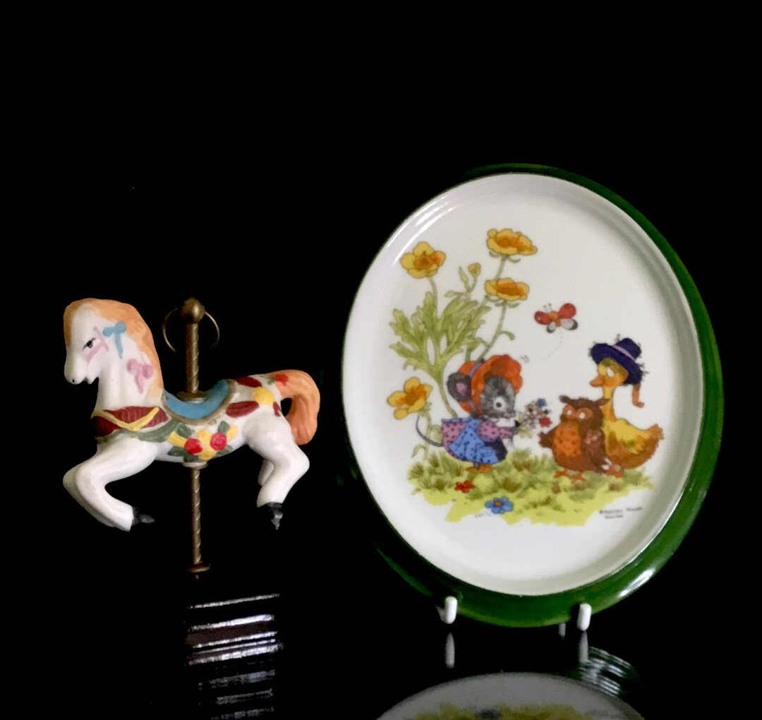 Vintage Norcross Matilda Mouse Frame Porcelain / Old Carousel Horse ...