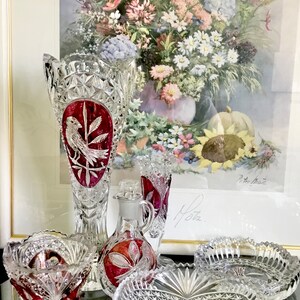 Crystal Vintage Hofbauer Red Bird Crystal - Etsy