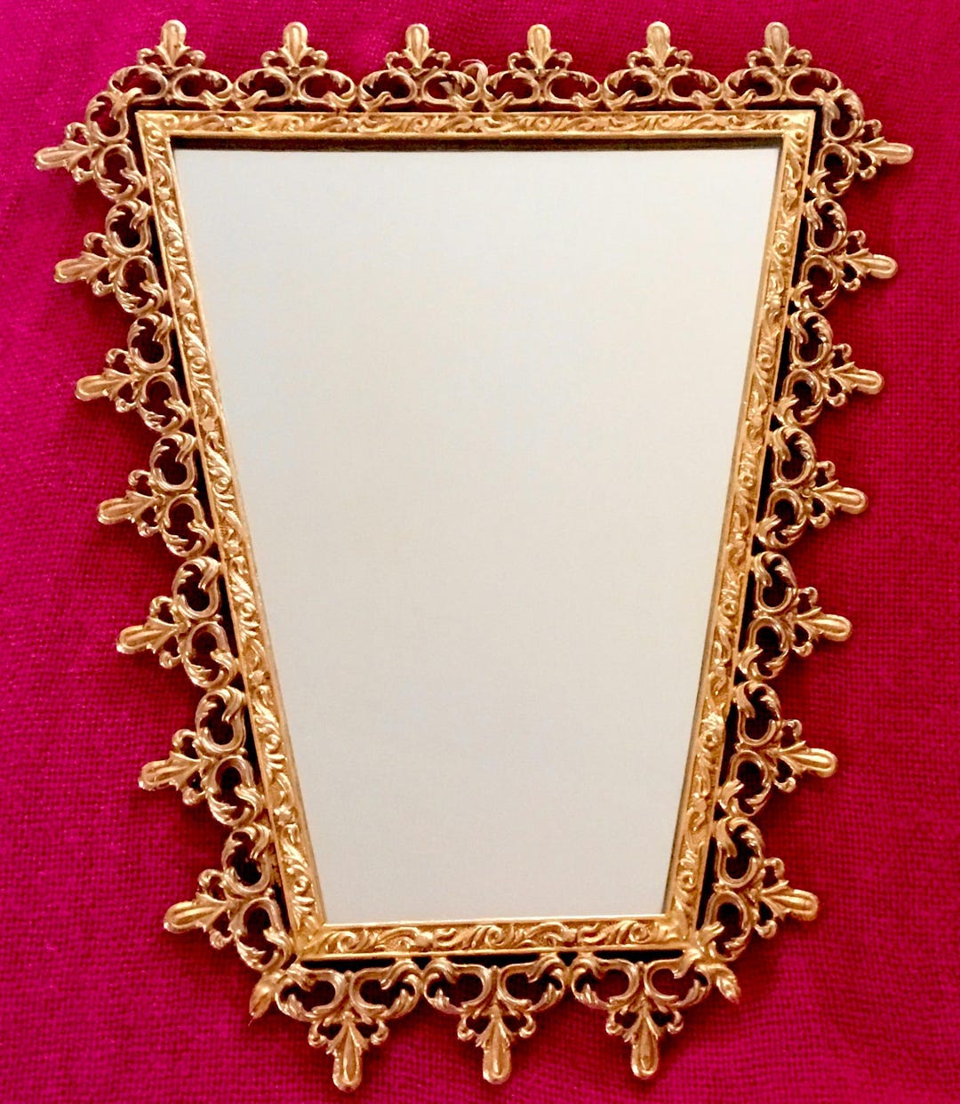 Art Deco Vintage Italian Trapeze Mirror With Brass Frame - Etsy
