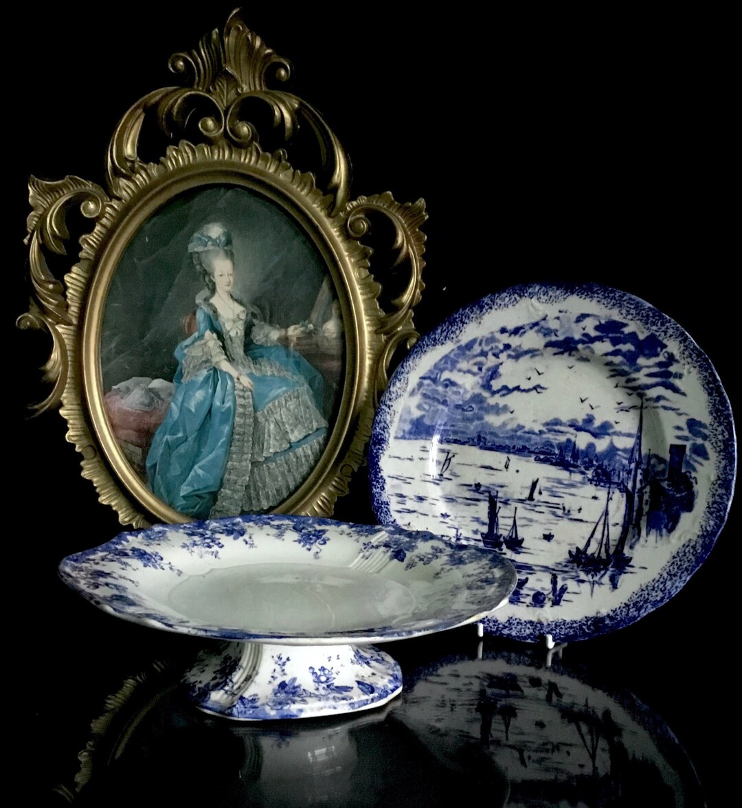 EMPIRE WORKS Epco Stoke-on-trent England Porcelain Antique Plate Blue ...