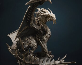 Ancient Gold Dragon Miniature - Etsy