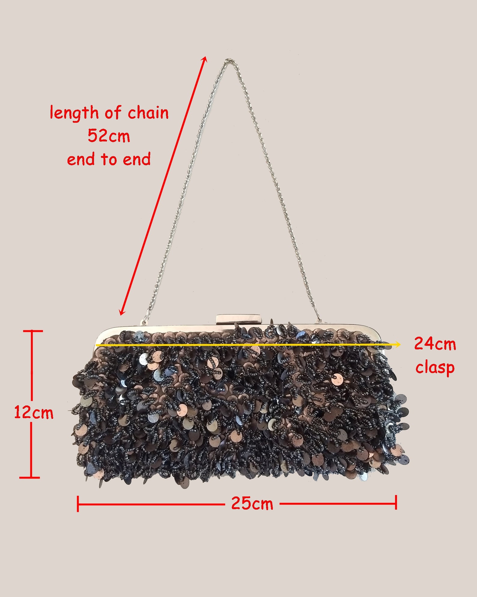 Grey Pearl Clutch, Gunmetal Evening Bag, Beaded Gunmetal Purse ...