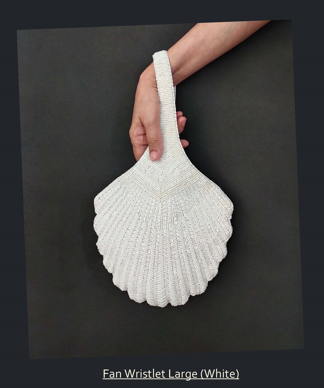 Large Wedding Bag, Unique Shell Shaped Beaded Wristlet, Beach Wedding ...