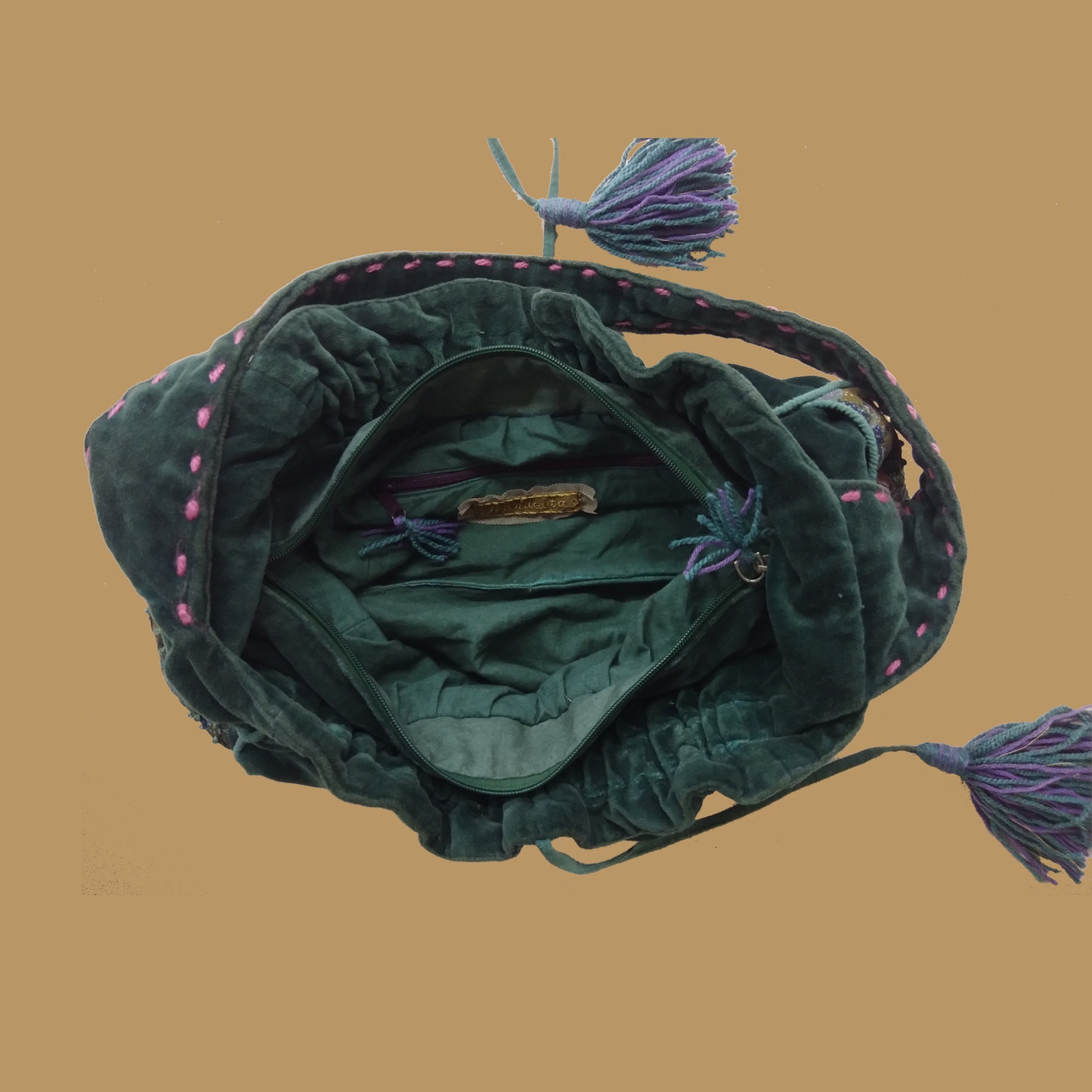 IN STOCK Earthy Velvet Shoulder Bag Moss Green Vintage 70s - Etsy