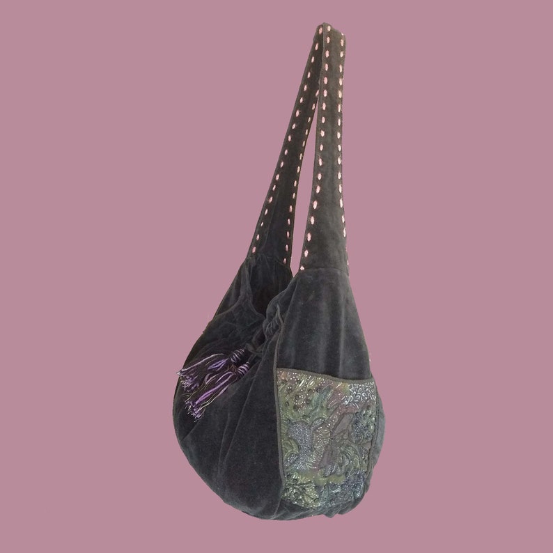 IN STOCK Earthy Velvet Shoulder Bag Moss Green Vintage 70s | Etsy