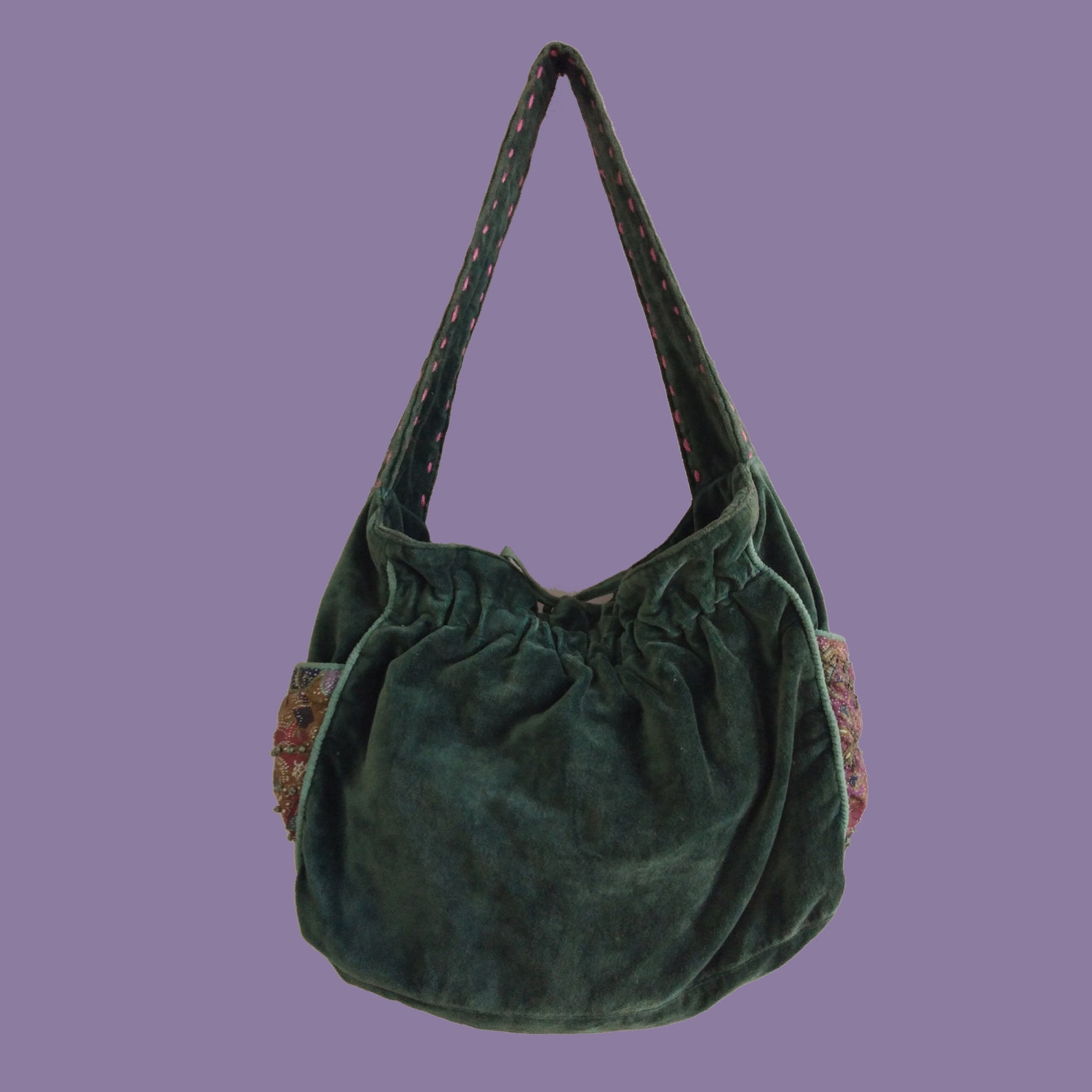 IN STOCK Earthy Velvet Shoulder Bag Moss Green Vintage 70s - Etsy