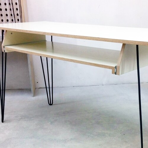 PIANO-DRAWER Desk With Hairpin Legs and Out of Painted Ash - Etsy