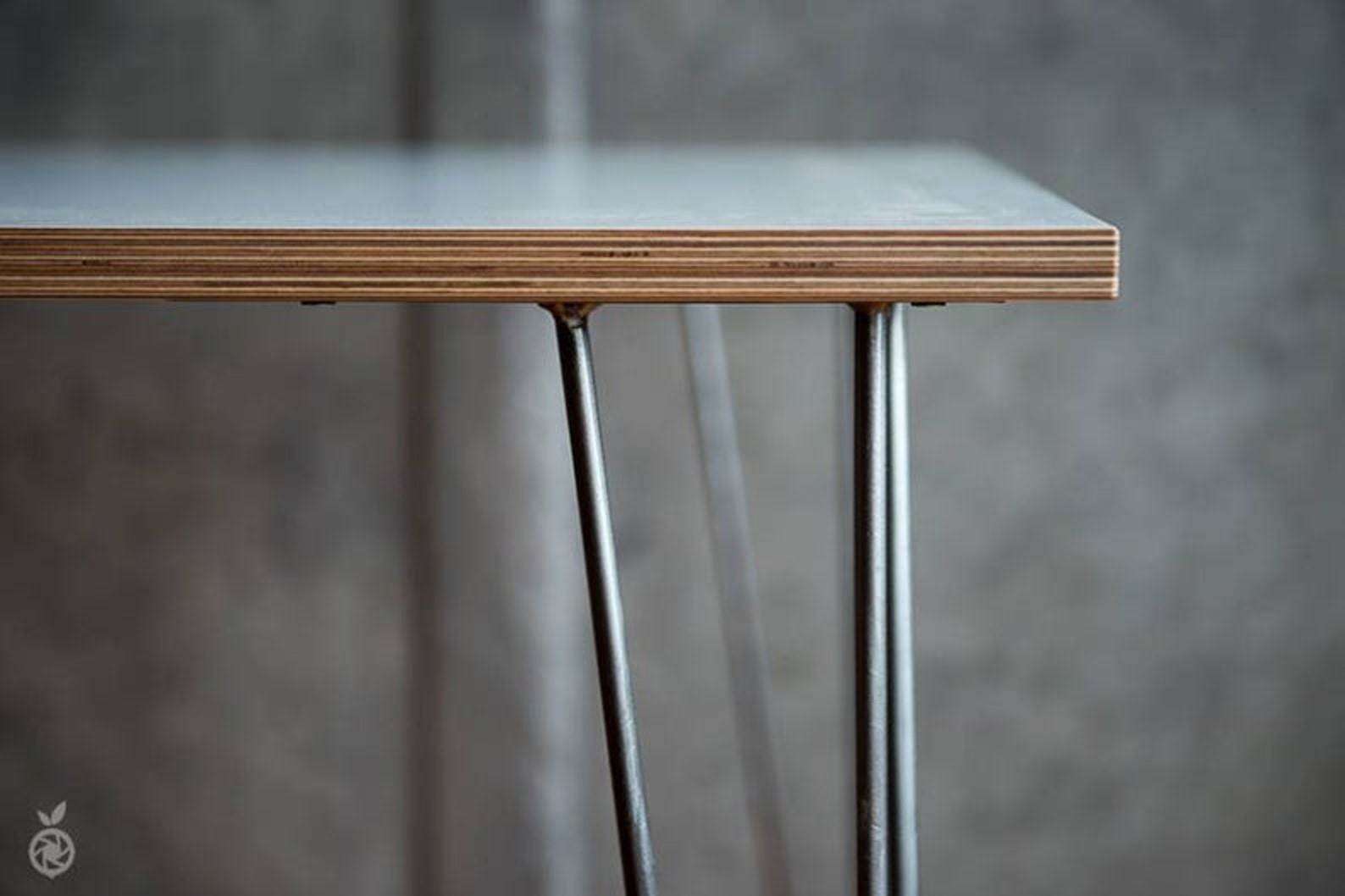 White Bakelite Ply HAIRPIN LEG Table With Any Colour Legs, Custom ...
