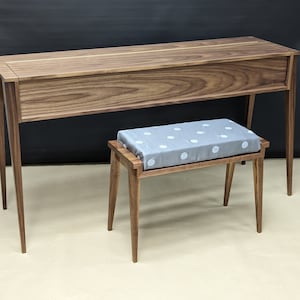 Walnut Bench, Handmade Music Stool, Custom Size Colour Wood - Etsy