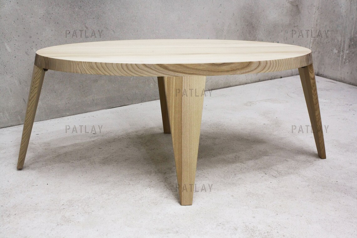 Oval Folding COFFEE TABLE of Ash Solid Wood Portable Tea | Etsy
