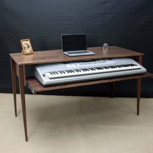 Walnut Pianoforte Table, Custom Music Sound Recording Studio, Modern ...