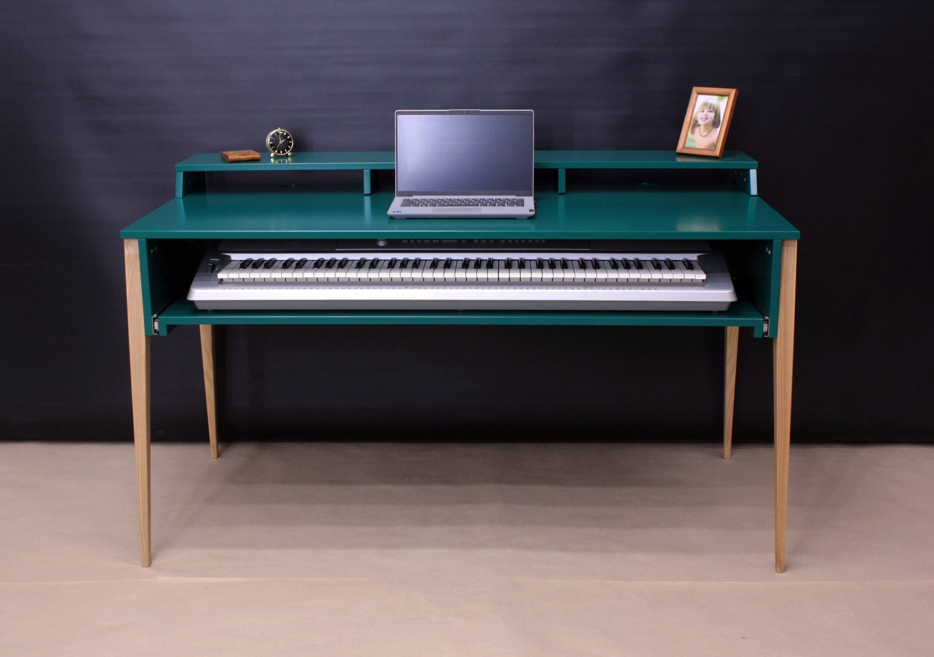 PIANO DESK With Display Stand, Birch Plywood, Ash Solid Wood, Custom ...