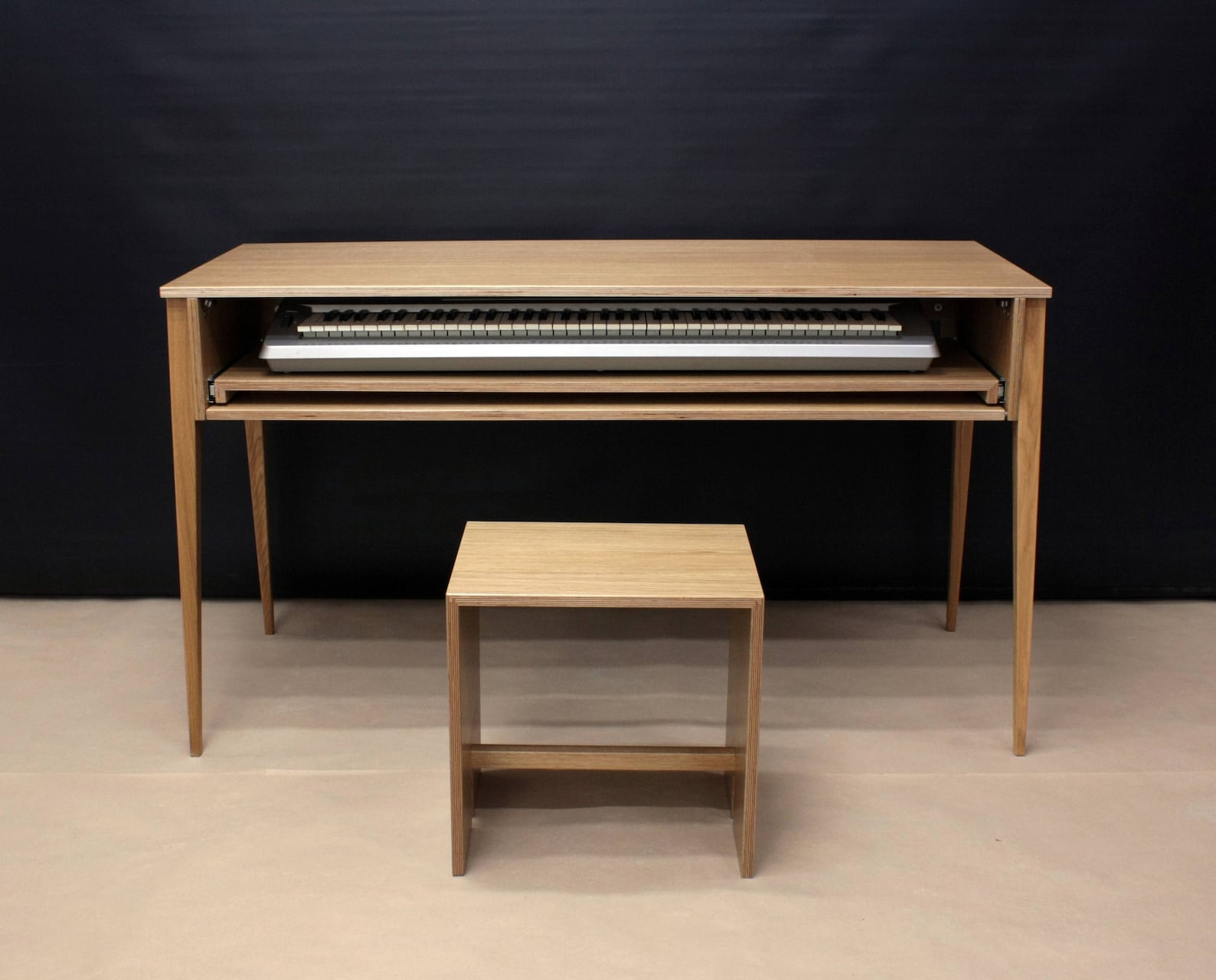 Walnut PIANO DESK With a Front Lid, Custom Music Studio Furniture ...