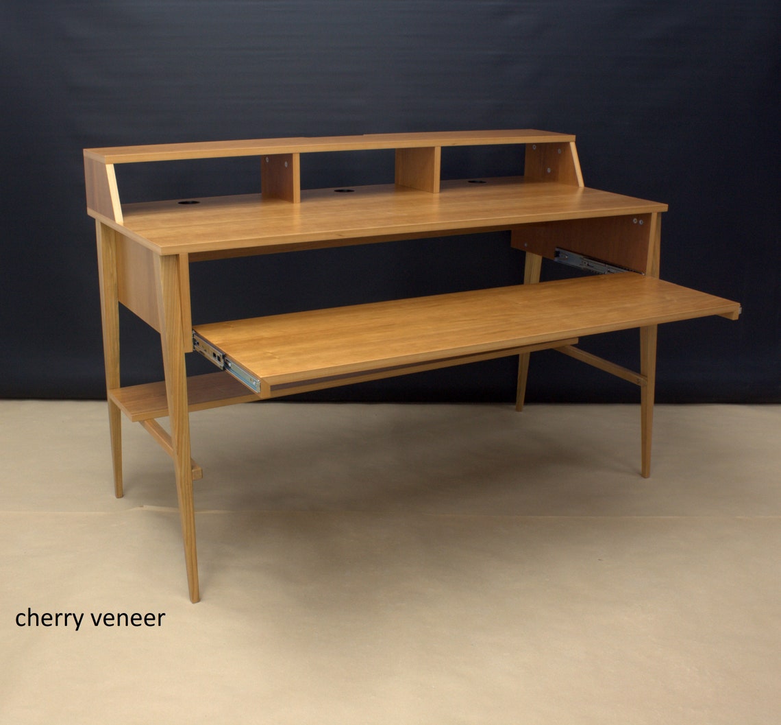 Studio Desk With Keyboard Tray, Display Stand and Shelf, Custom Studio ...
