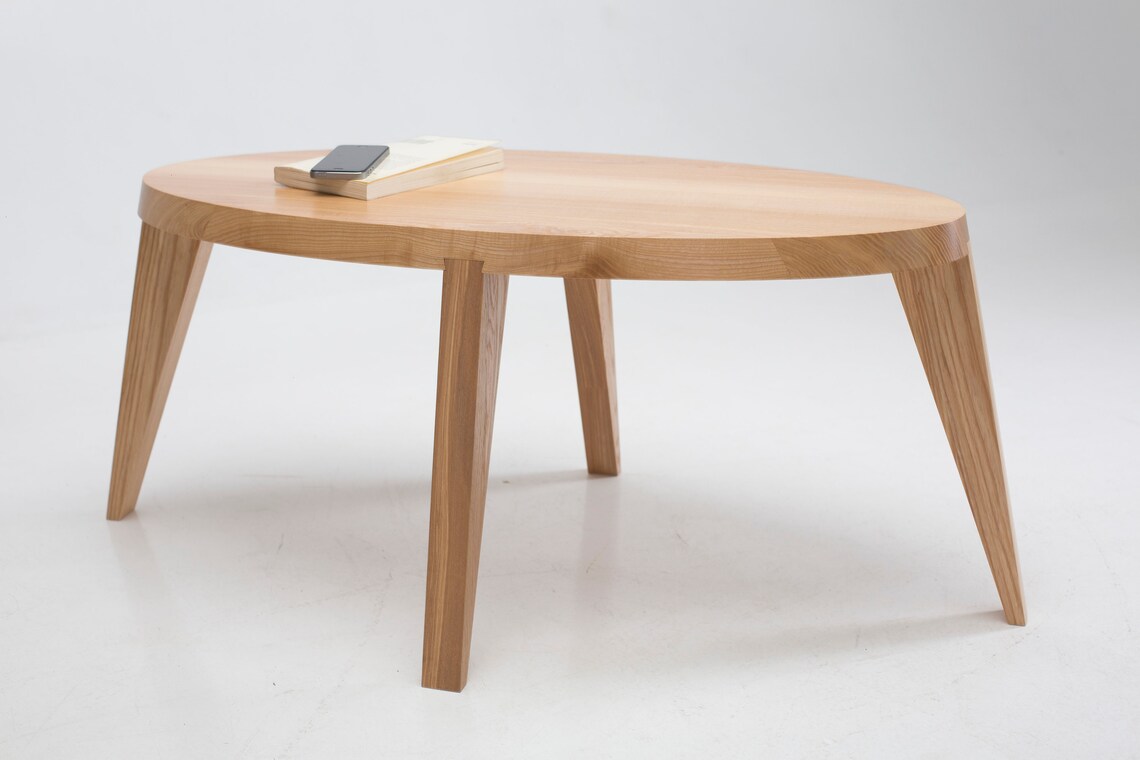 Oval COFFEE TABLE of Ash Solid Wood/eco-friendly Home Decor - Etsy