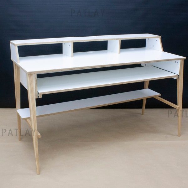 Studio Desk With Keyboard Tray - Etsy