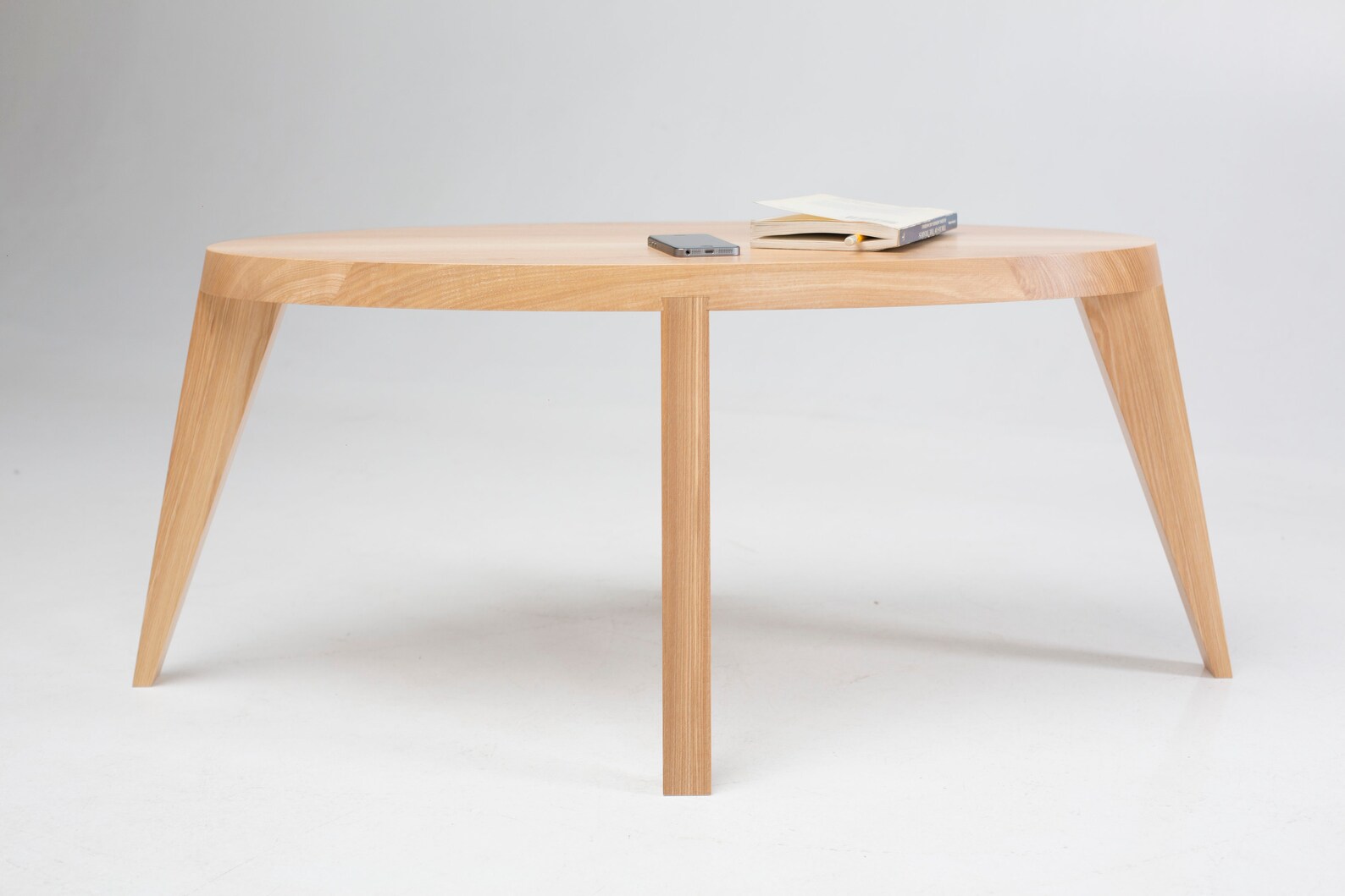 Oval COFFEE TABLE of Ash Solid Wood/eco-friendly Home Decor TEA Table ...