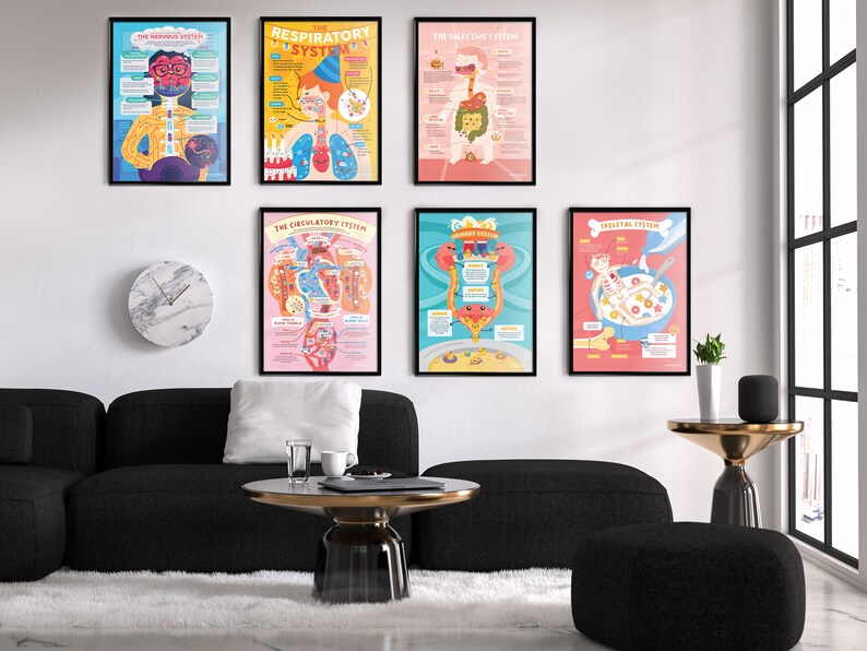 All Six Body Systems Classroom Science Art Prints BUNDLE DEAL (good for ...