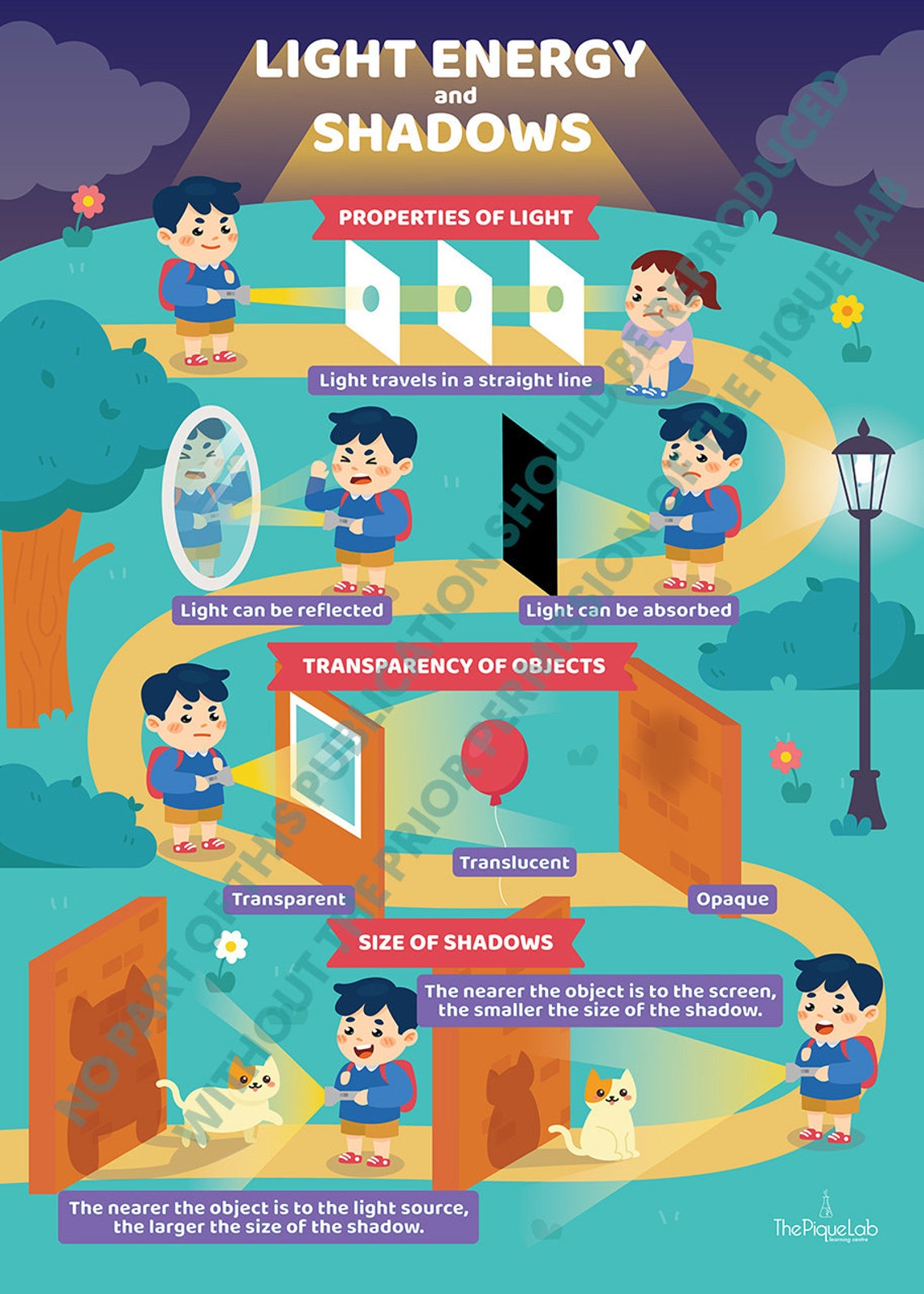 Light Energy and Shadows Classroom Science Poster Art Print (good for ...